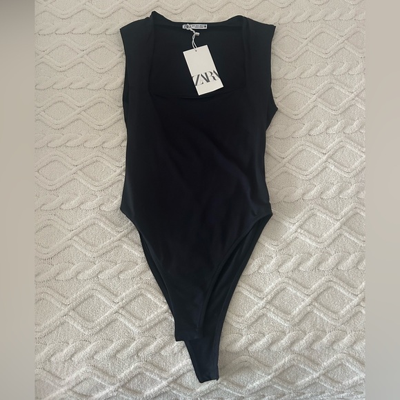 Zara | Tops | Zara Square Neck Bodysuit | Poshmark